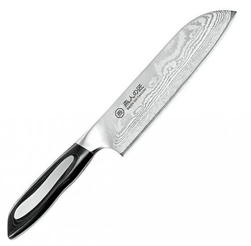 Swallow's Takumi Damascus (special shape handle) Santoku knife 180mm ...