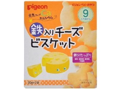 Pigeon Genki up Ca iron containing cheese biscuits 20Gx2 bags ｜ DOKODEMO