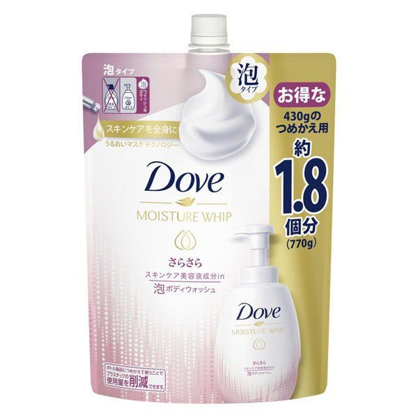 Dove Moisture Whip Silky Foaming Body Wash Refill 770g ｜ DOKODEMO