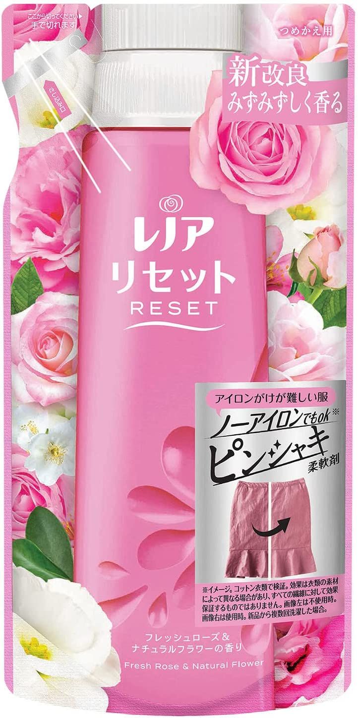 P&G Lenor Reset Fresh Rose & Natural Flower Refill 480 mL ｜ DOKODEMO