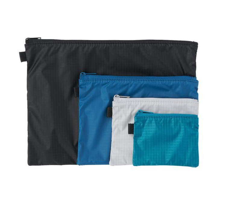 MUJI Nylon case Set of 4 SS Aqua Blue/S Gray/M Blue/L ｜ DOKODEMO