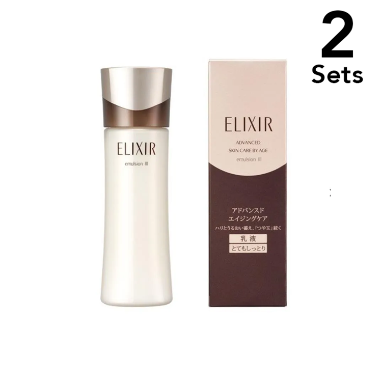 [2-Pack] ELIXIR Advanced Emulsion T III 130 mL (Very Moist) ｜ DOKODEMO