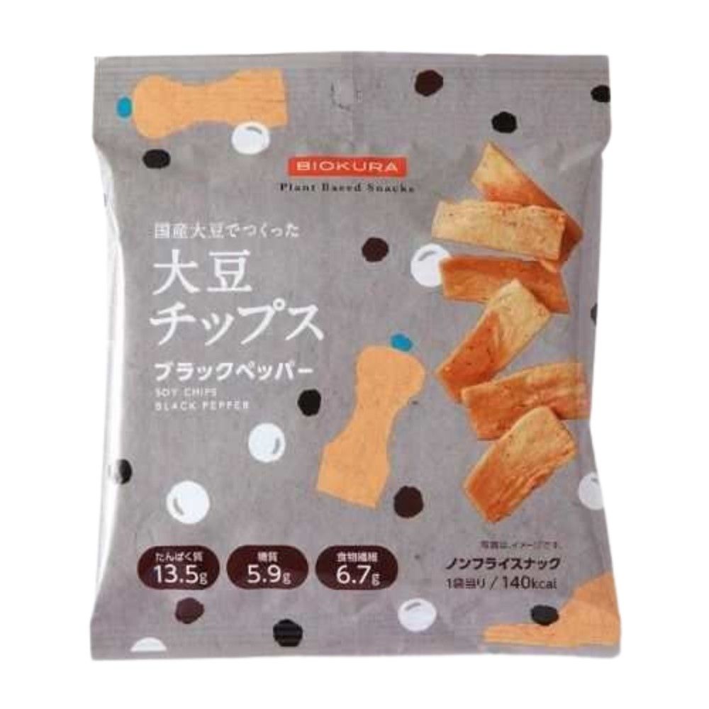 BIOKURA Soy Chips Black Pepper 35g ｜ DOKODEMO