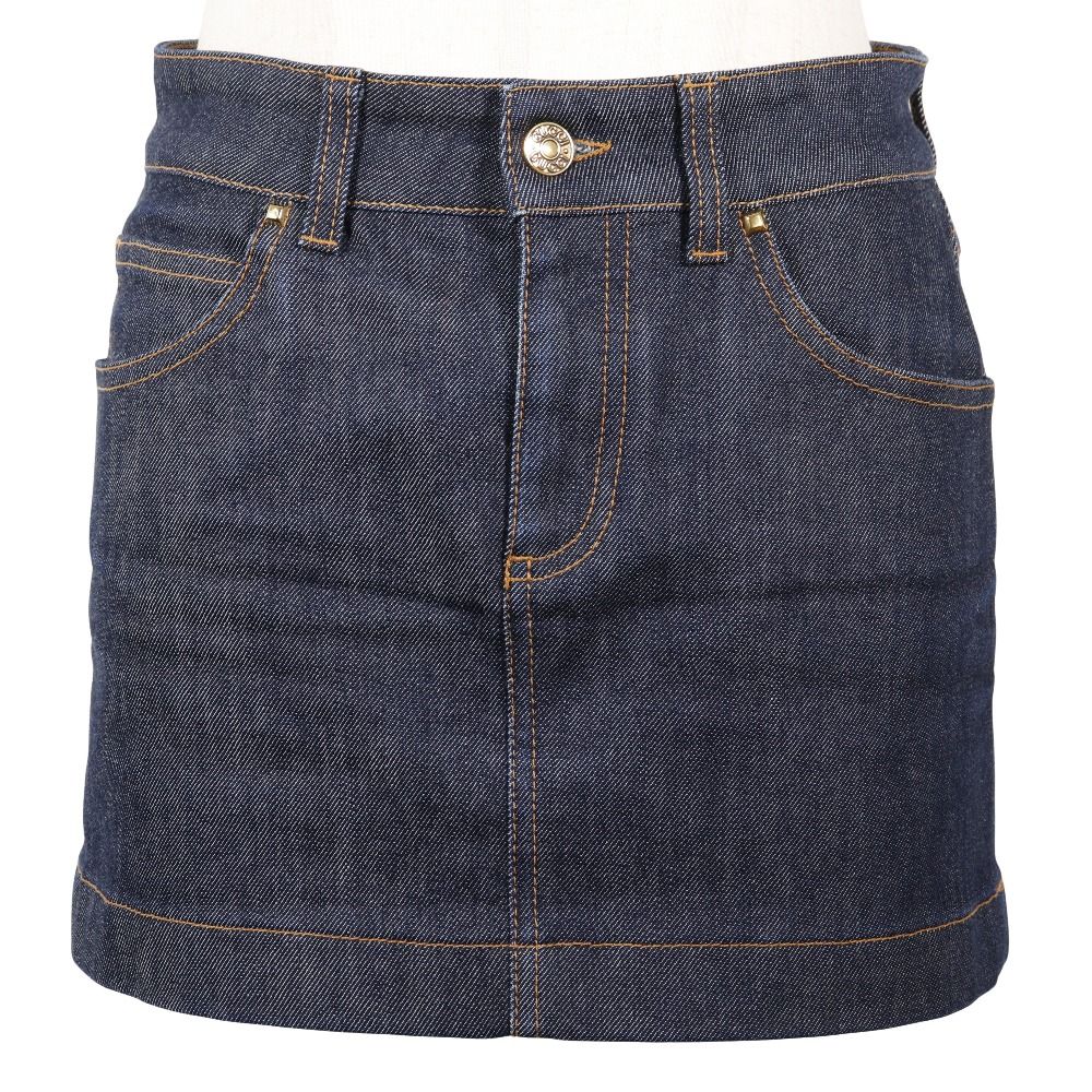 Pre-owned Gucci mini skirt BB05310310, made in Italy, navy denim, women's. ｜ DOKODEMO