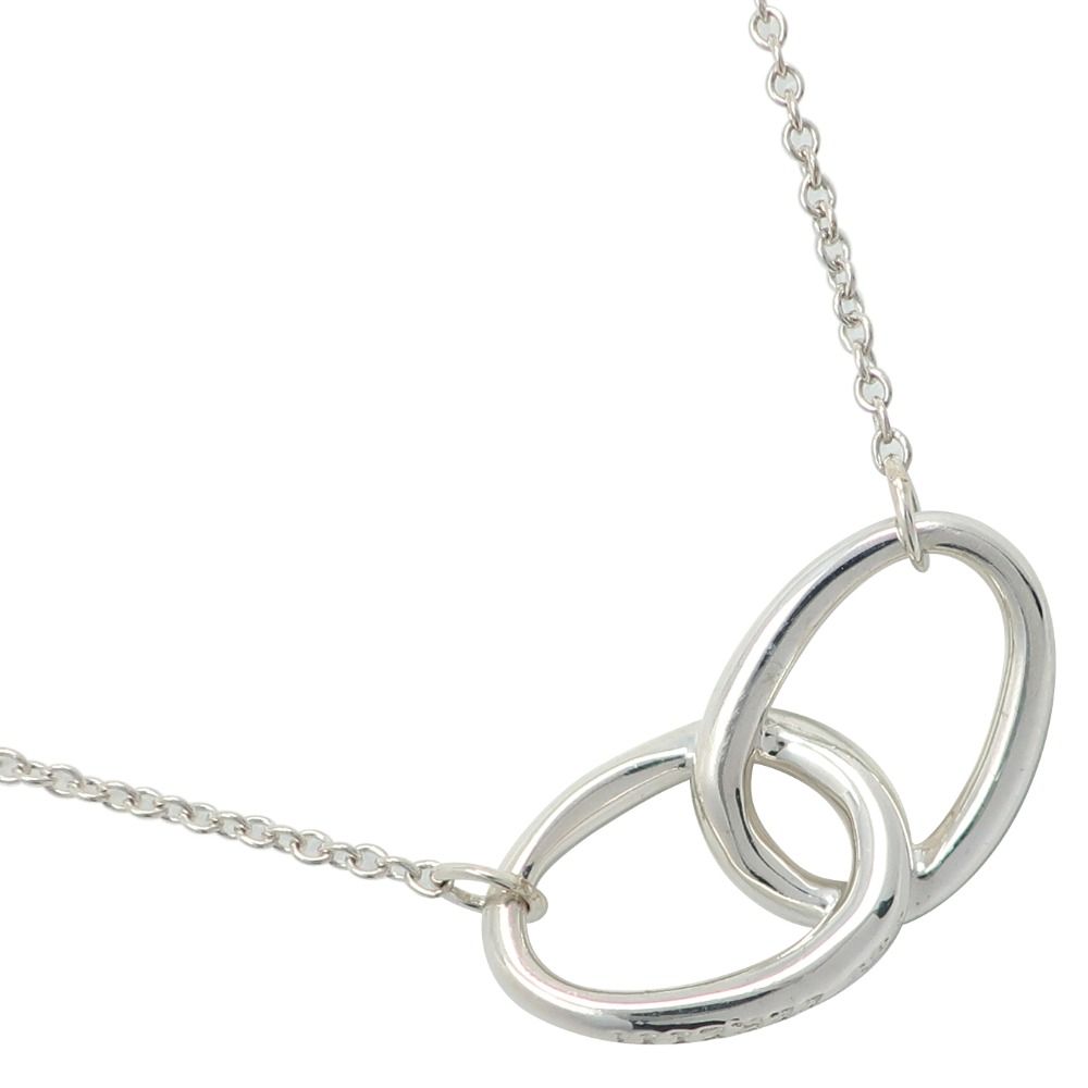 Tiffany & Co. Elsa Peretti Double Loop Necklace, 925 Sterling Silver, Approx. 2.5g, Women's [Pre ...