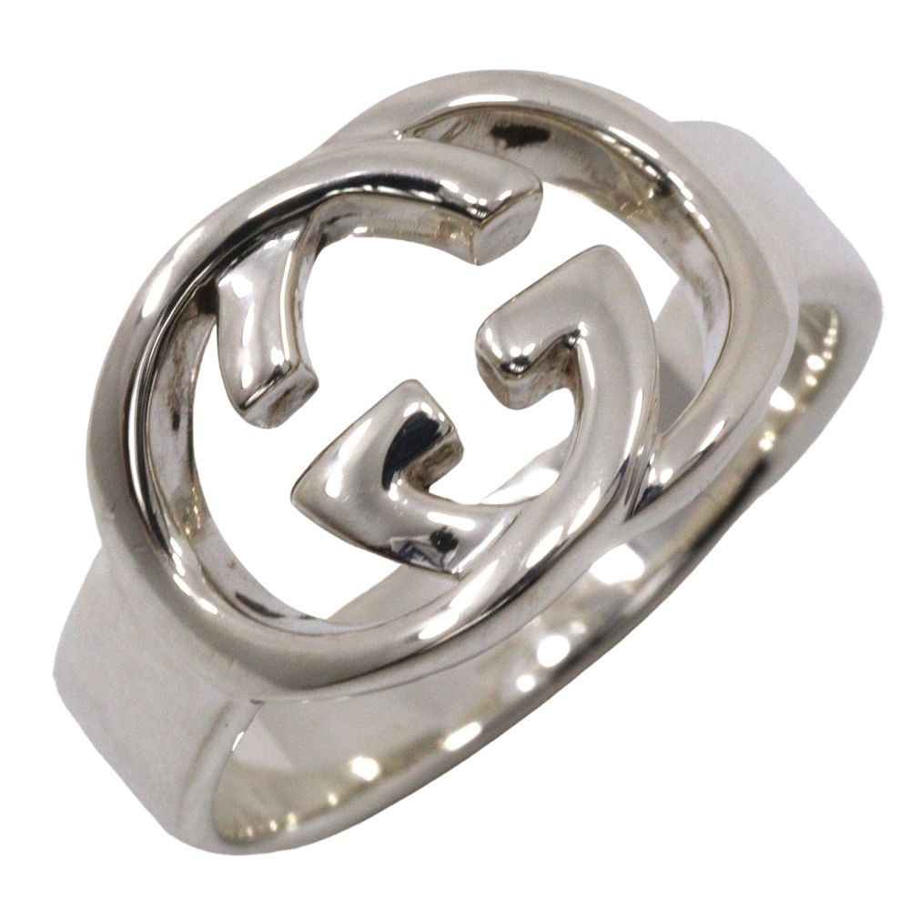 Pre-owned Gucci Interlocking G ring, size 12.5, made in sterling silver ...