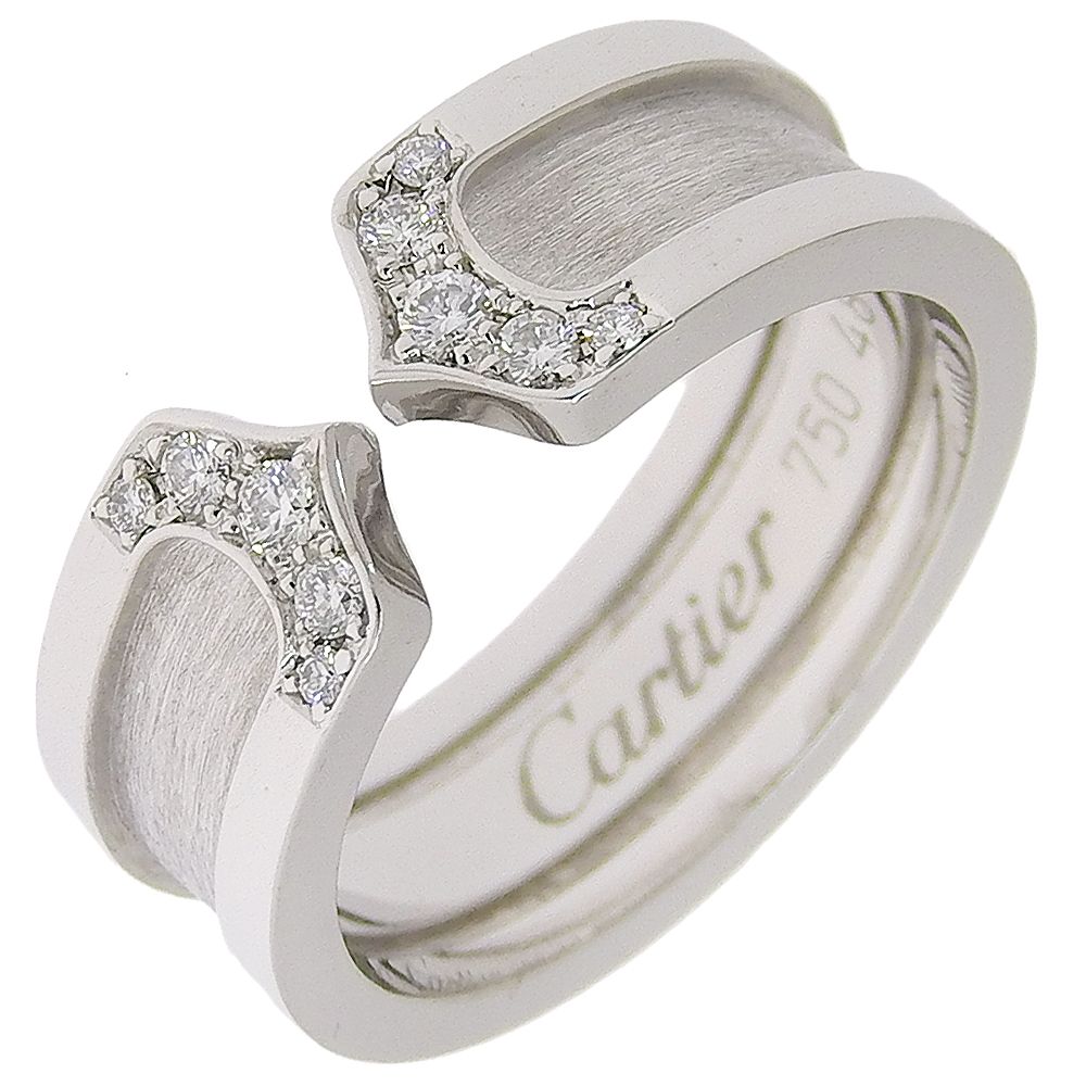 Cartier C2 ring, size 8, 18K white gold with diamonds, approximately 6 ...
