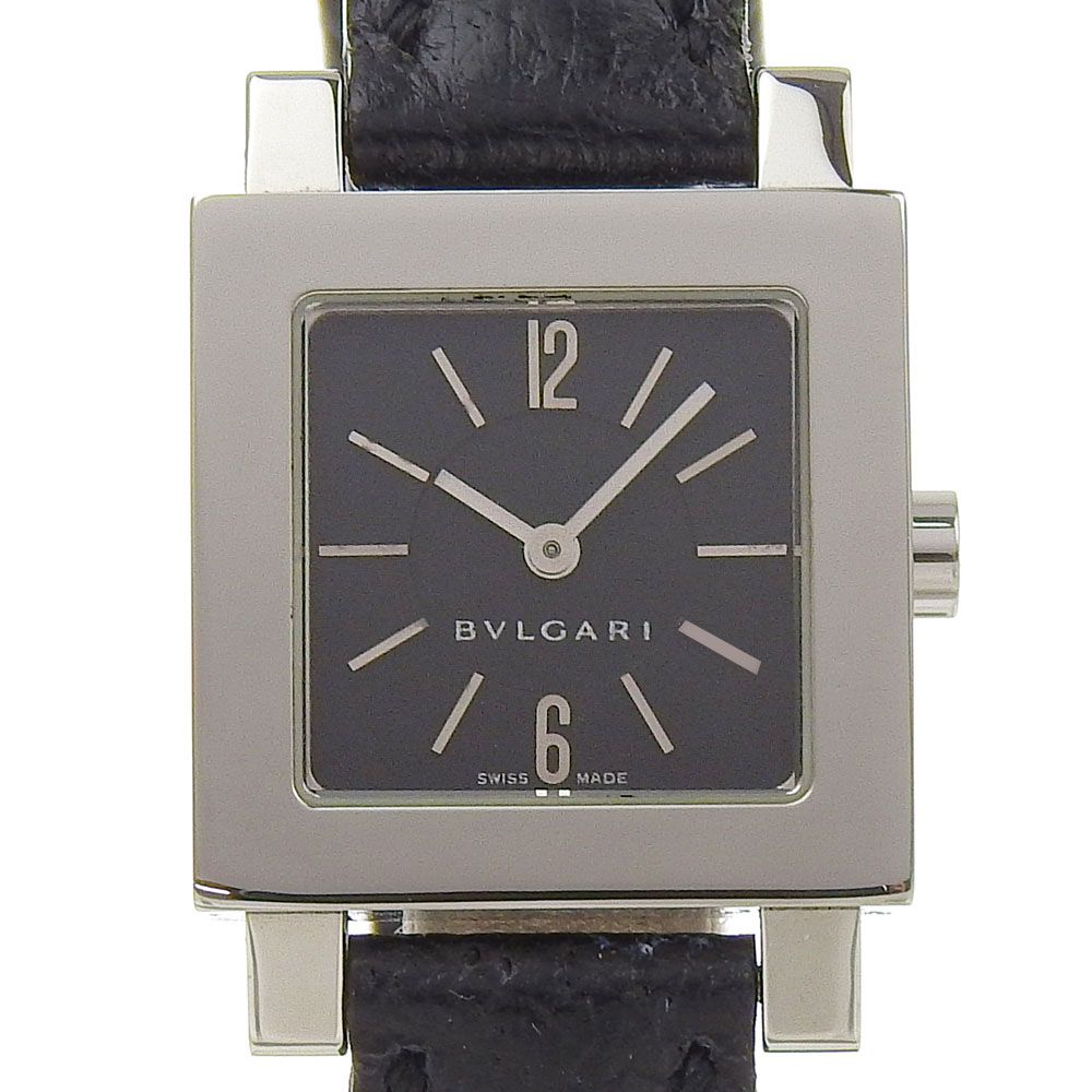 Pre-owned BVLGARI Quadrato SQ22SL women's watch in stainless steel with ...