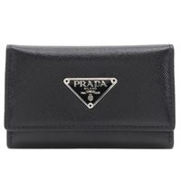 Pre-owned Prada Saffiano 6-ring key case with triangle logo, M222A ...