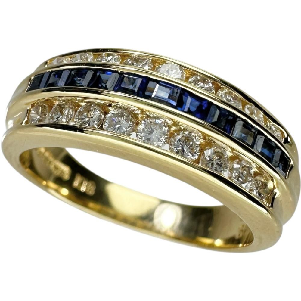 Size 12 BURBERRY/Burberry Diamond 0.40ct Sapphire 0.39ct Ring 18K Gold 5.9g Women's | 日本二手精品 ...
