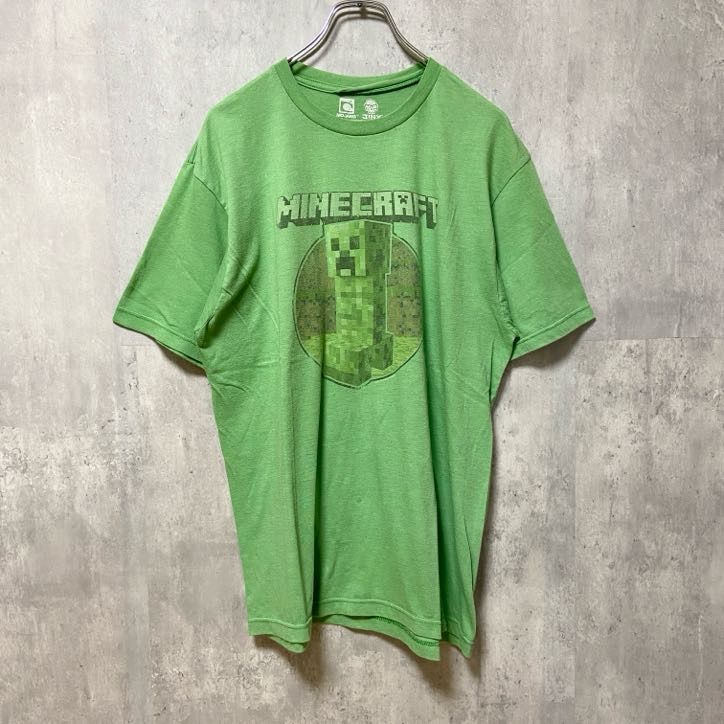 Used Minecraft Creeper short-sleeved game print T-shirt, green, unique ...