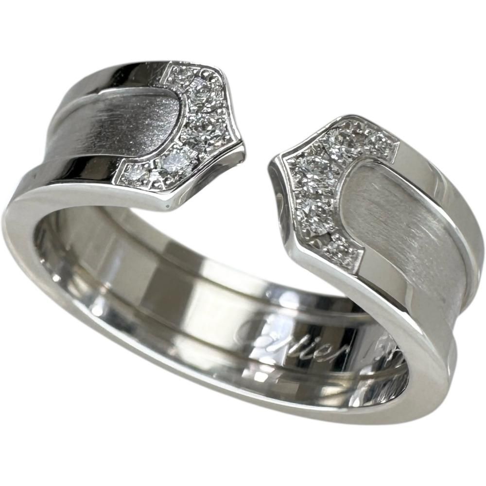 Pre-owned Cartier C2 Diamond Ring, 18K White Gold, 7.9g, #54, Women's ...