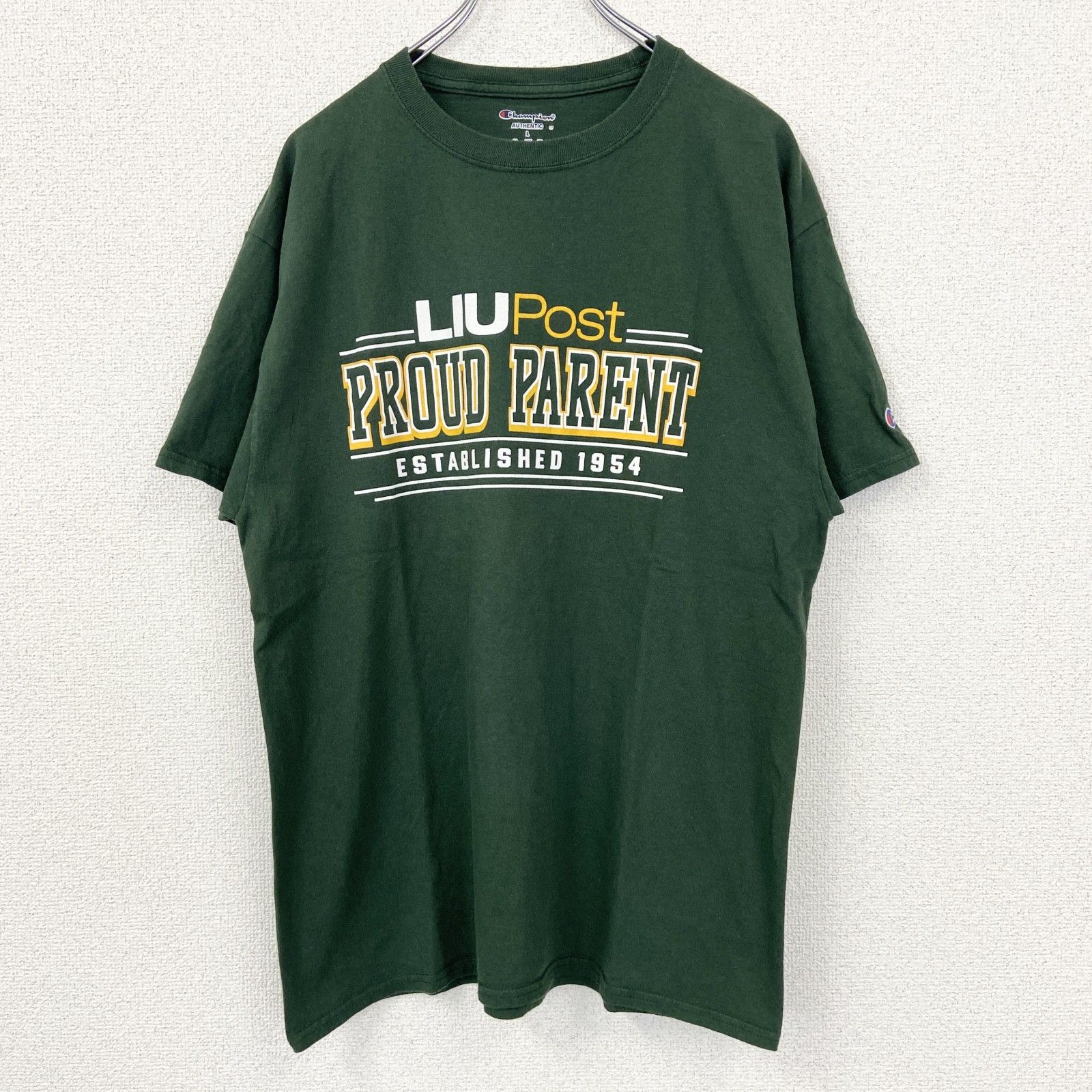 Used Champion Proud Parent retro short-sleeved print T-shirt, green ...