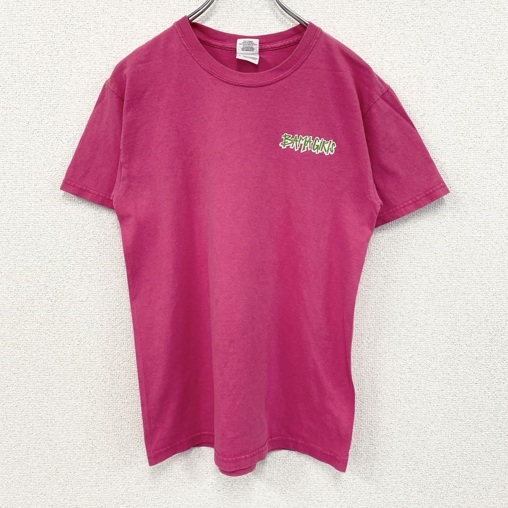 Used Gildan BAMA retro casual pink crew neck short-sleeve print T-shirt ...