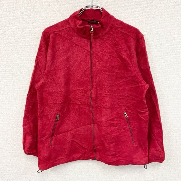 Used 90s LAND'S END full-zip fleece jacket/boa jacket in red, RED L ...