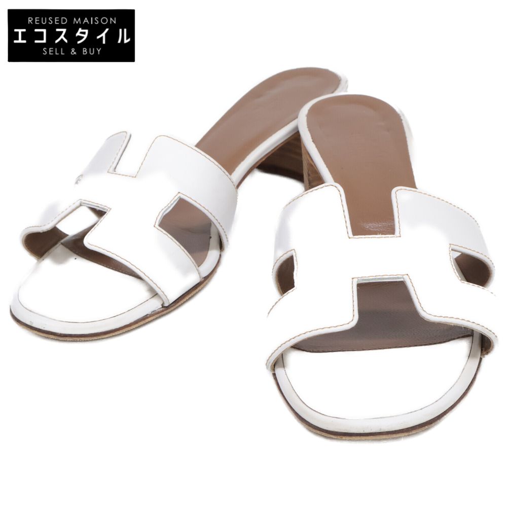 愛馬仕 H071002Z OASIS 小牛皮 H 字形高跟涼鞋 / 37 碼 | 日本二手精品 ｜ 多和夢