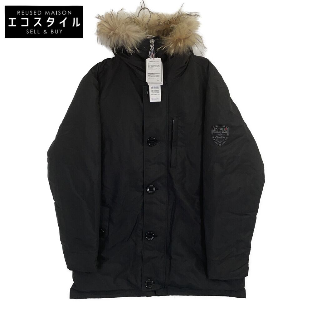 Capri Blue Black Hoodie Down Jacket Size 50 | 日本二手精品 ｜ DOKODEMO