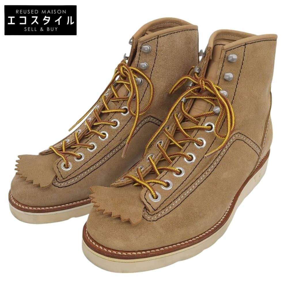 Lone Wolf 男士麂皮獵靴，成色極佳，米色，尺寸 7 1/2，F01616，尺寸 7.5 | 日本二手精品 ｜ 多和夢