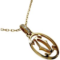 CARTIER/Cartier 5-Diamond Logo Double Necklace, 18K Pink Gold, 3.9g ...